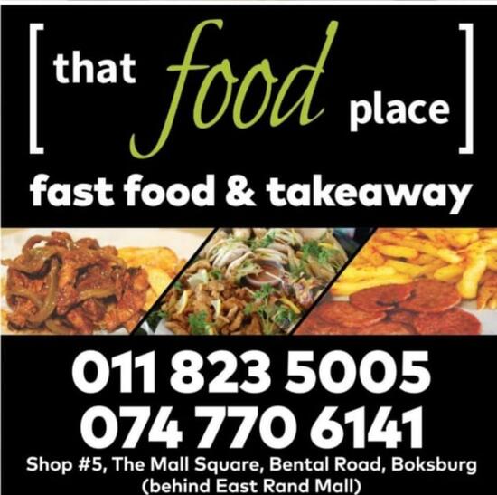 Menu at That Food Place restaurant, Boksburg, East Rand Square