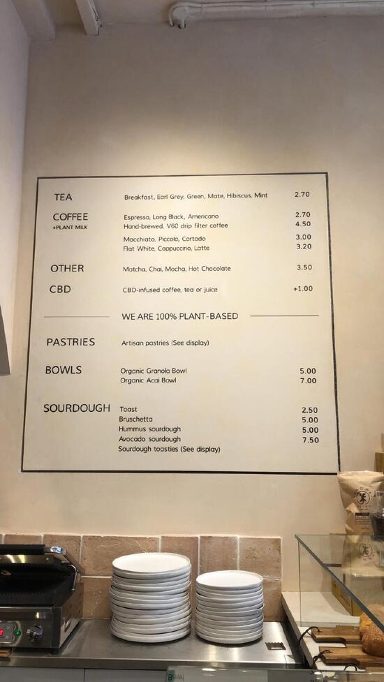 Menu at Gecko Coffeehouse restaurant, London