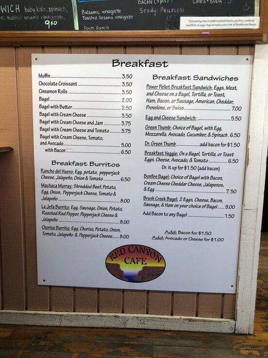 Menu at Red Canyon Cafe, Eagle