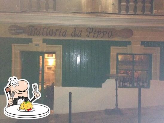 Menu at Da’ Pippo Trattoria restaurant, Valletta