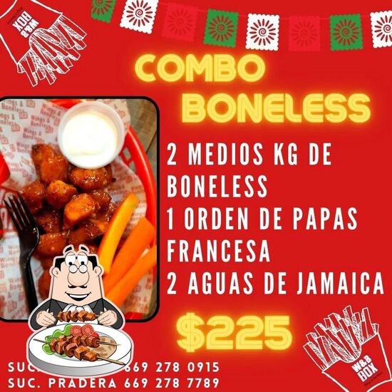 W&B Wings and boneless box, Mazatlán - Restaurant menu, prices and reviews