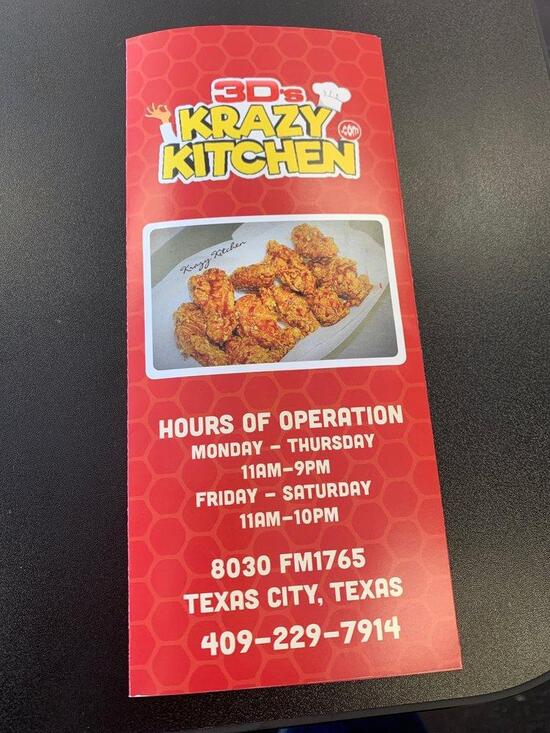 3D's Krazy Kitchen, 8030 FM1765 in Texas City - Restaurant menu and reviews