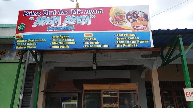 Menu at WR. MIE AYAM BAKSO ADEM AYEM restaurant, Sukoharjo