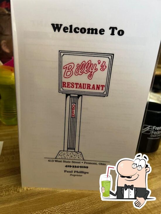 Menu at Billy's Restaurant, Fremont