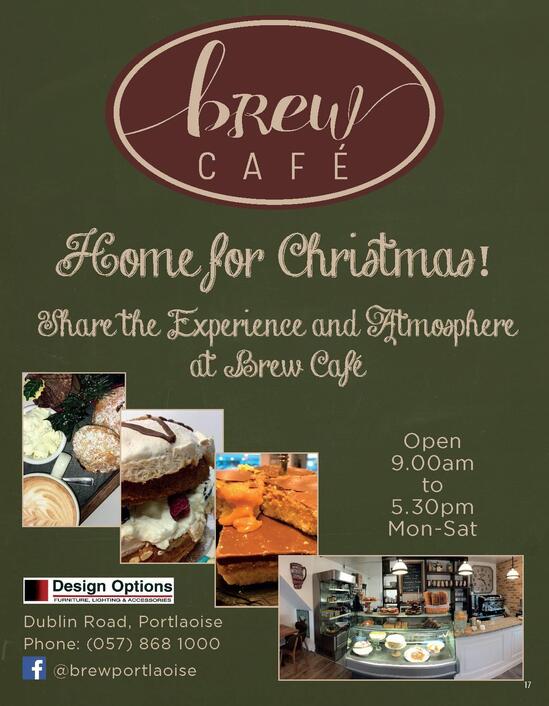 Menu at Brew Cafe, Portlaoise