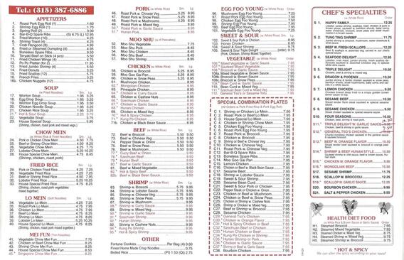 New China One, Sandy Creek - Restaurant menu, prices and reviews