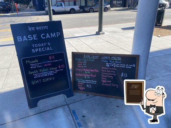 Menu at Base Camp restaurant, San Francisco