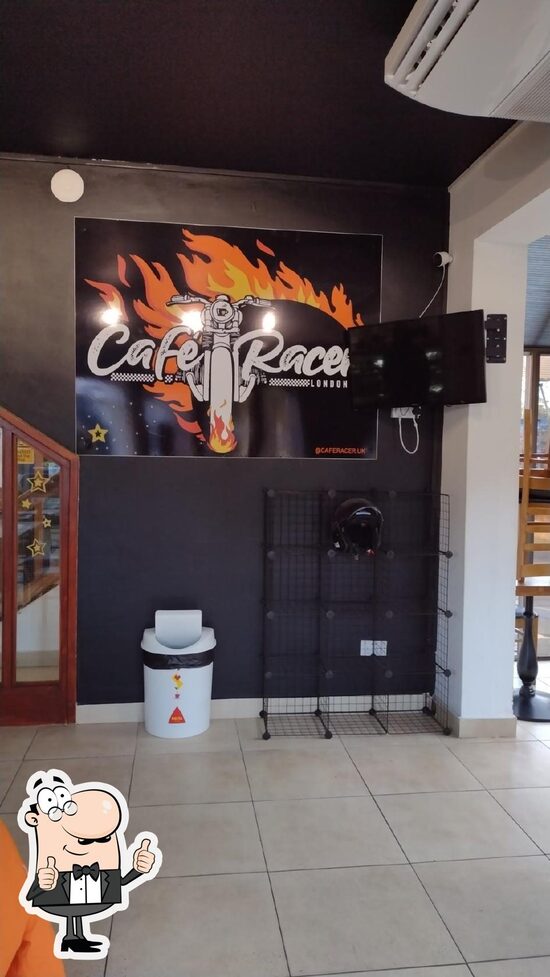Menu at Café Racer London cafe, Wembley