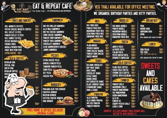 Eat and Repeat Cafe n Restuarant - Restaurant menu, prices and reviews