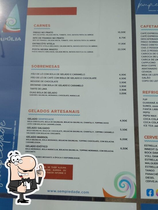 Menu em Restaurante Sempiedade Apúlia, Apúlia