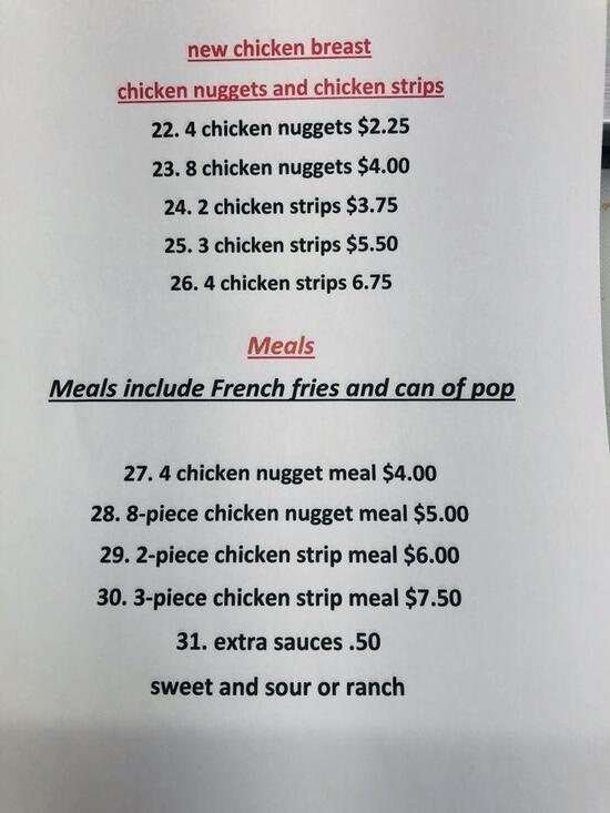 Menu at Jg’s burger bar, Butte, S Montana St