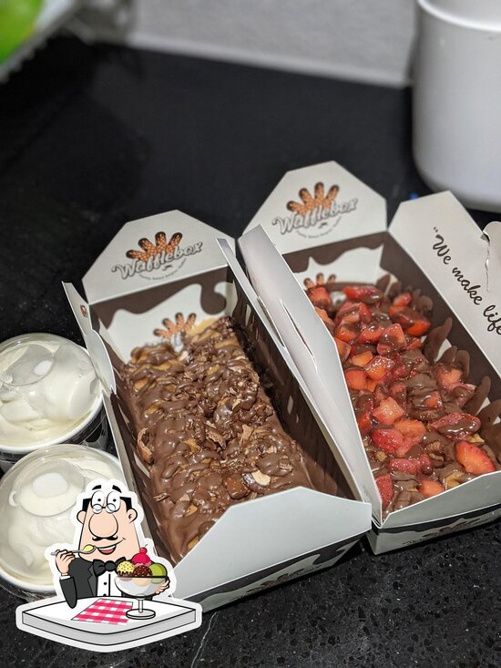Menu at Wafflebox desserts, Birmingham