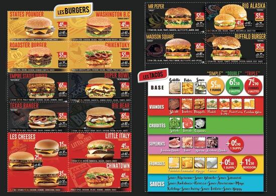 Menu at States Burger 83 restaurant, La Seyne-sur-Mer