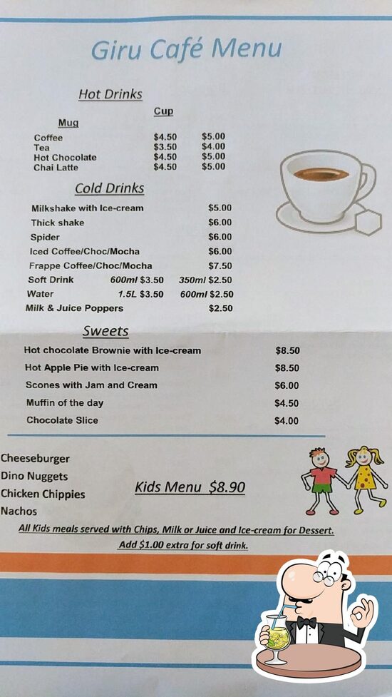 Menu at Giru Cafe, Giru