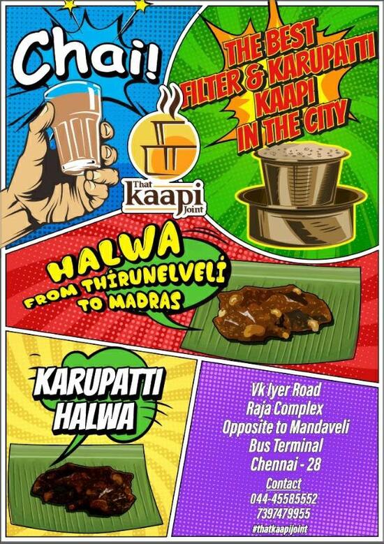 Menu at That Kaapi Joint (TKJ), Chennai