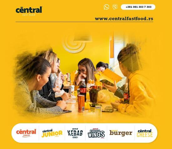 Menu at Central Fast Food, Užice