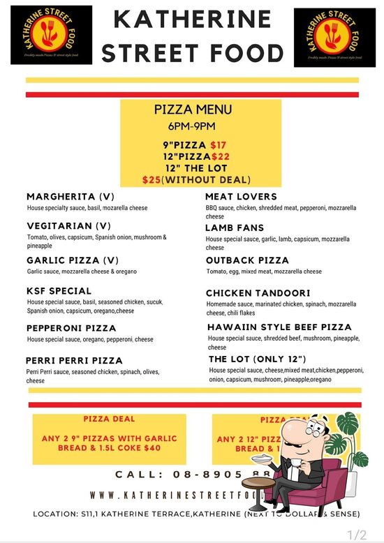 Menu at Katherine Street Food restaurant, Katherine South