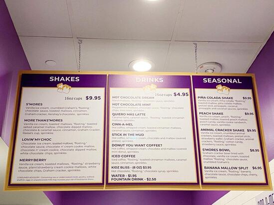 Menu at Mallow Box desserts, Plano, Windrose Ave