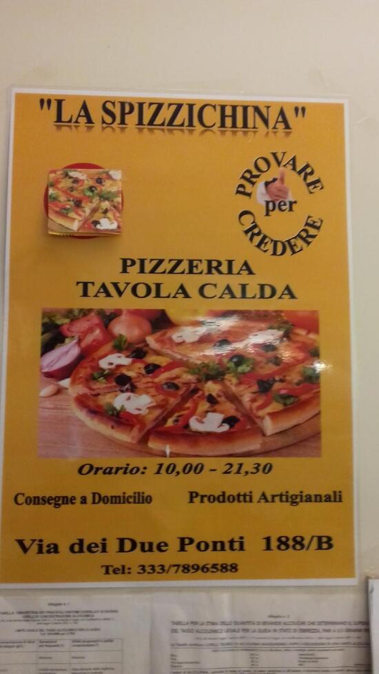 Menu at Pizzeria Che Tavola Calda, Rome