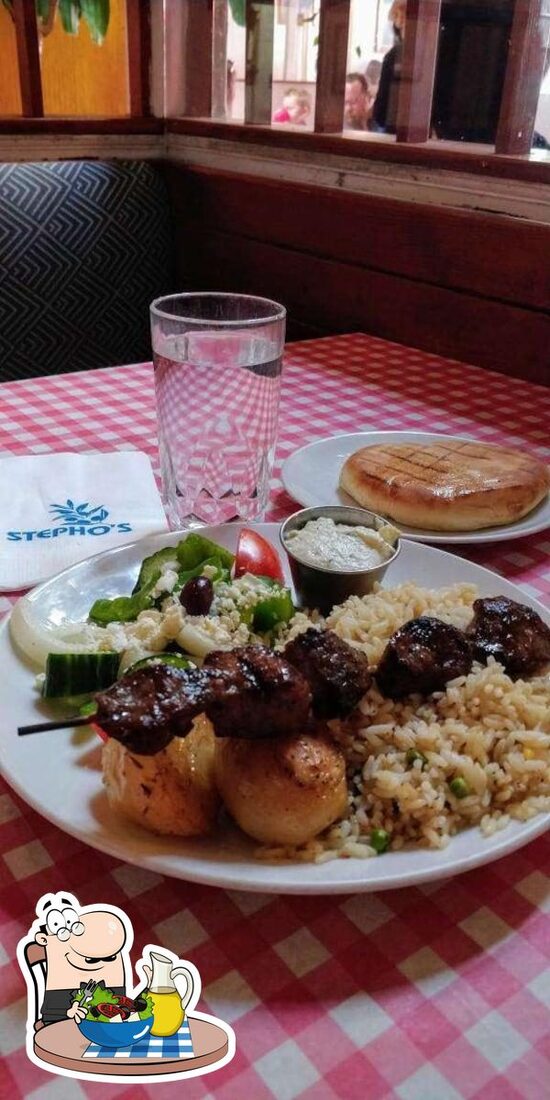 Menu at Stepho's Souvlaki Greek Taverna restaurant, Vancouver, Davie St