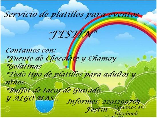 Menu at Fiesta y Festin, Veracruz
