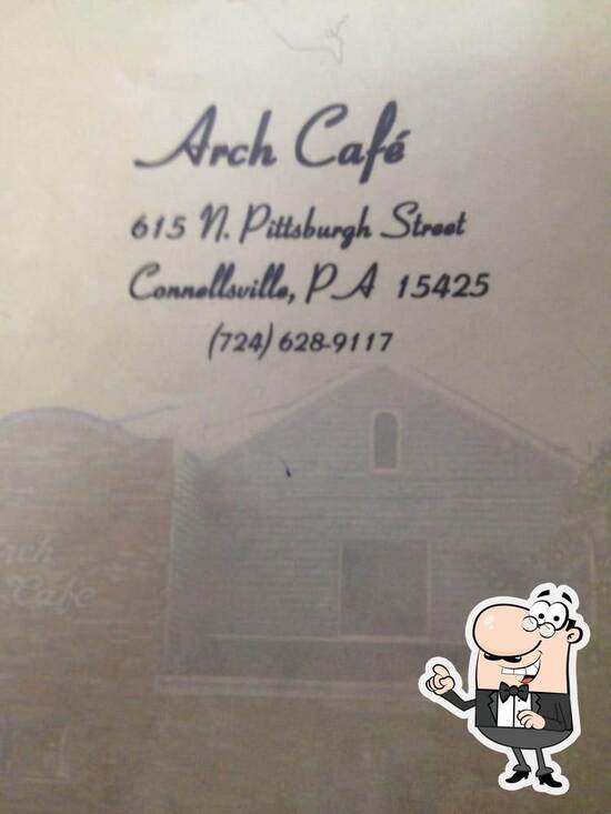 Menu at Arch Cafe, Connellsville