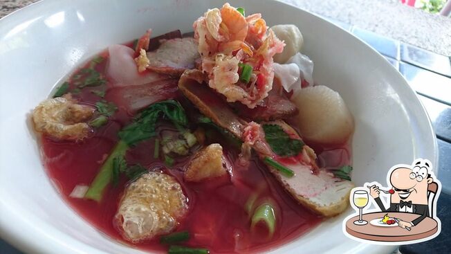 Menu at ging’s yentafo noodle restaurant, Thai Chang