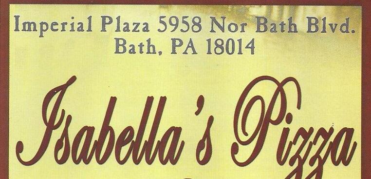 Menu at Isabellas pizza pizzeria, Bath