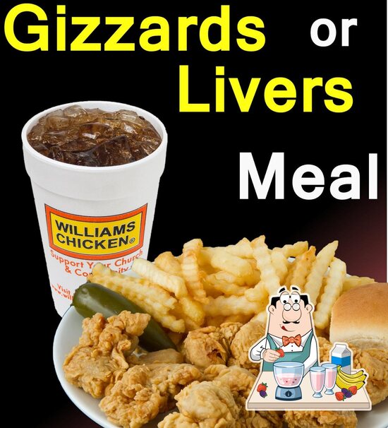 Menu at Williams Chicken restaurant, Carrollton