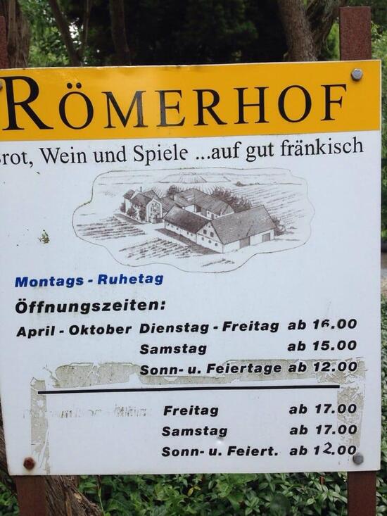 Speisekarte von Römerhof restaurant, Kitzingen