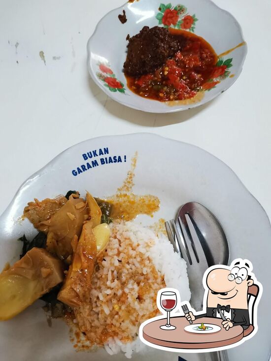 Menu at Nasi Padang Raya restaurant, Medan