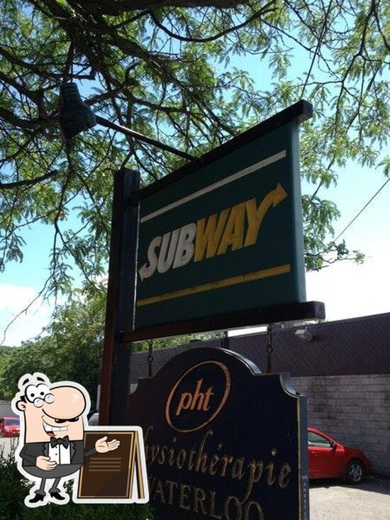 Menu at Subway fast food, Waterloo