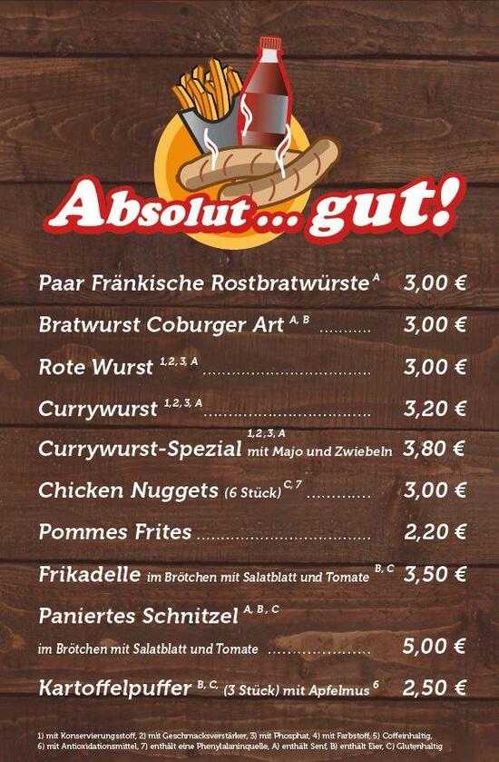 Speisekarte von Imbiss Absolut...gut! pub & Bar, Kirchheim am Neckar