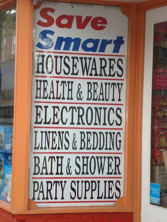 Menu at Save Smart, Jersey City