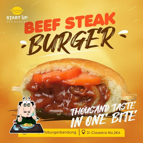 Menu at Start Up UFO Burger restaurant, Bandung, Jl. Ciwastra No.264