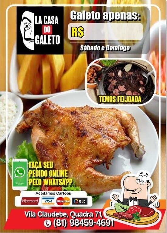 La Casa do Galeto restaurant, Cabo de Santo Agostinho - Restaurant menu ...