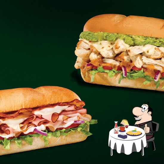 Menu at Subway fast food, England