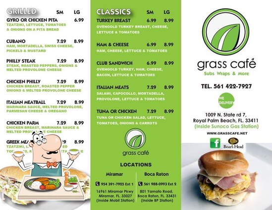 Menu at Grass Cafe, West Palm Beach