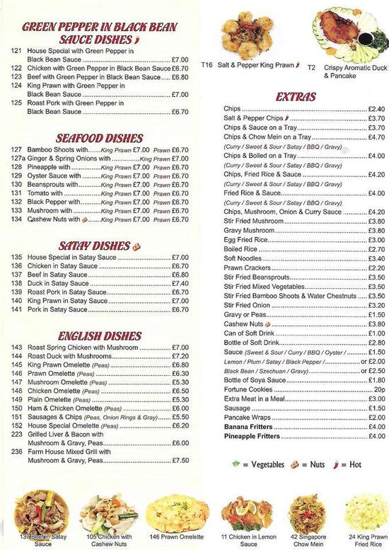 Menu at AAA Chinese Goole restaurant, Carlton
