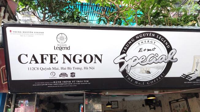 Menu at Cafe Ngon 112 C8, Hanoi