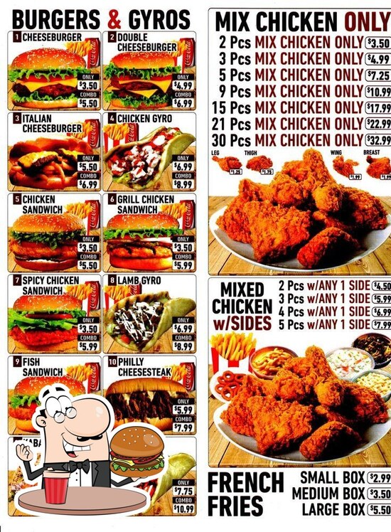 Menu at Kennedy Fried Chicken fast food, Kingston, 592 Broadway