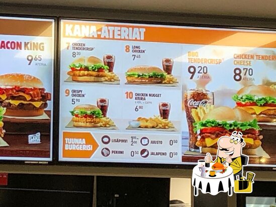Menu at Burger King Borgå restaurant, Porvoo