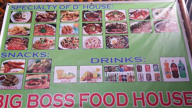 Carta del restaurante Big Boss Food House, Miagao