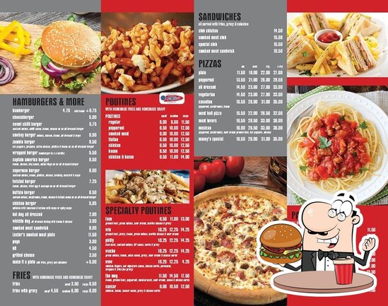 Menu at Manny's Restaurant, Cornwall