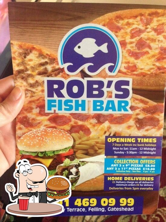 Menu at Rob's Fish Bar felling, Gateshead