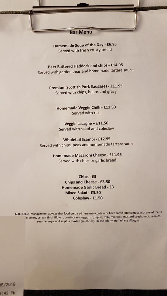 Menu at The Auld Bridge Inn pub & bar, Portree