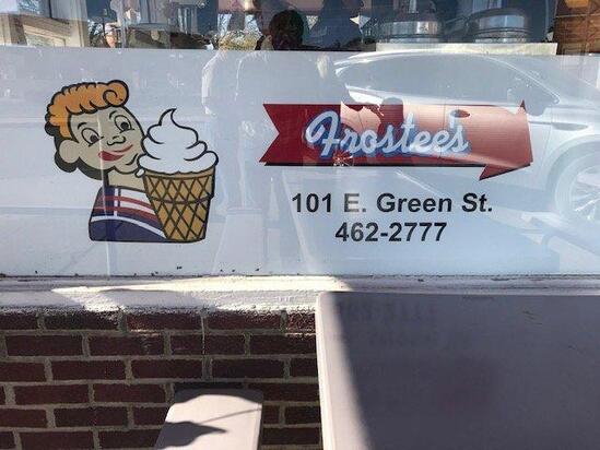 Menu at Frostee's fast food, Winterset