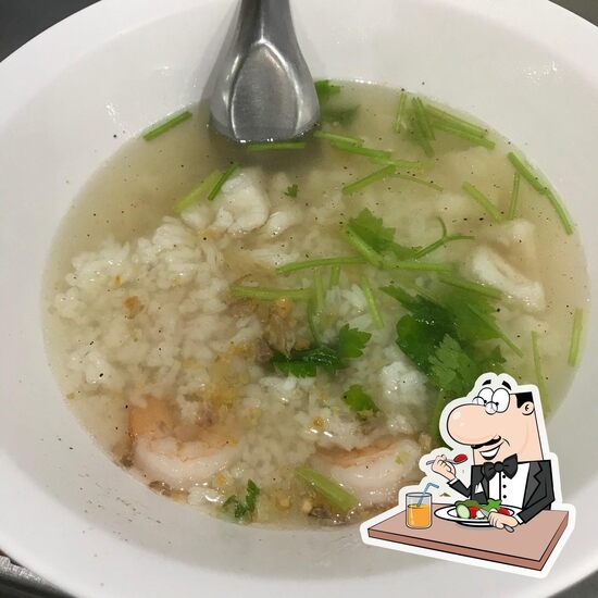 Menu at Pork congee fish porridge Mr. Jiang restaurant, San Kamphaeng