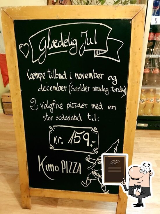 Menu at Kimo Pizza restaurant, Aarhus