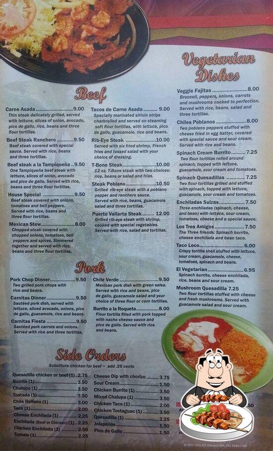 Menu at El Sureno Mexican Restaurant, Piedmont, SC-153